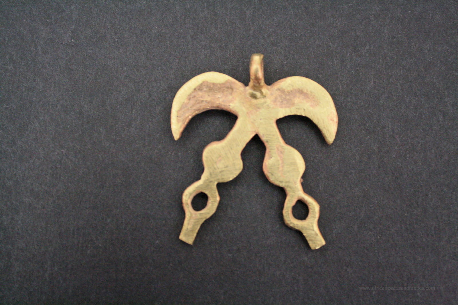 African Brass Pendant, Adinkra “Akofena” Symbol of Courage 47mm ...