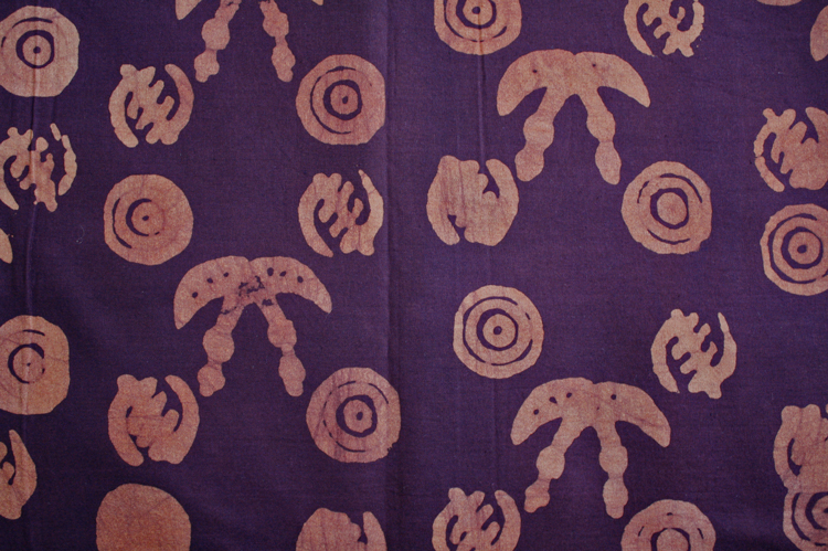 African-Fabric-Ghana-Batik-Ethnic-Cotton-Print-Purple-Adinkra – African ...