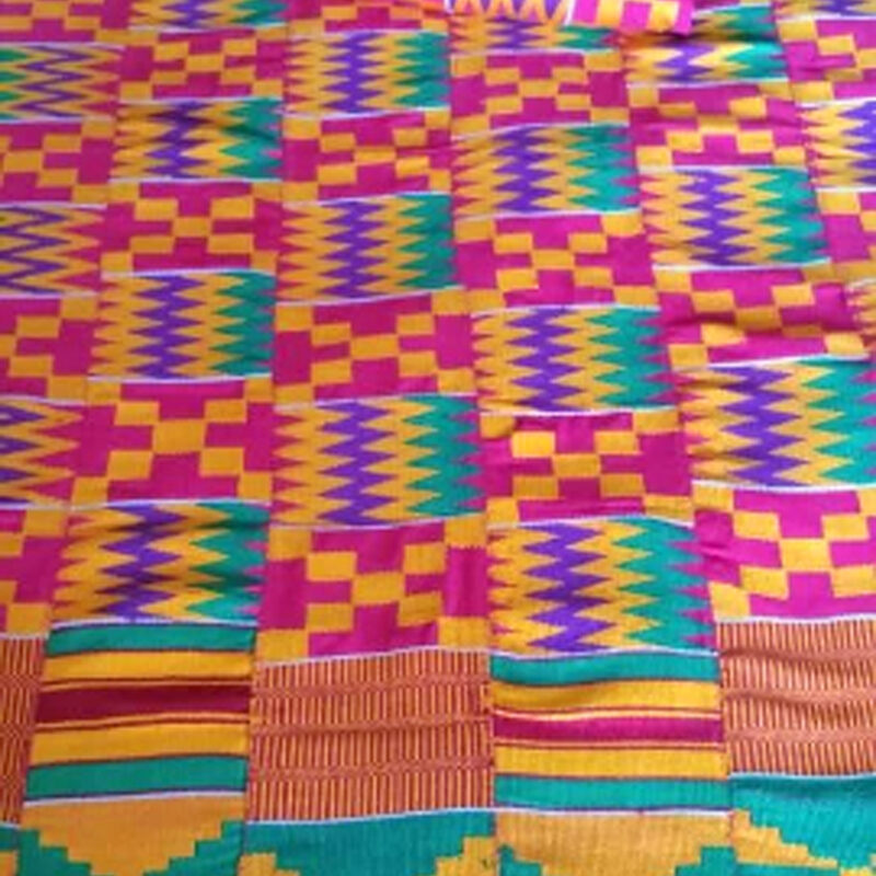 Pink Kente Fabric, Authentic Handwoven Traditional Ghana Cloth Fathia ...