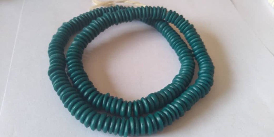 African Beads Ghana Krobo Recycled Glass Spacers Disc/Doughnut ...