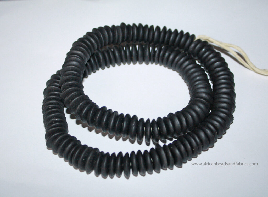 African Beads Ghana Krobo Recycled Glass Spacers Disc/Doughnut ...