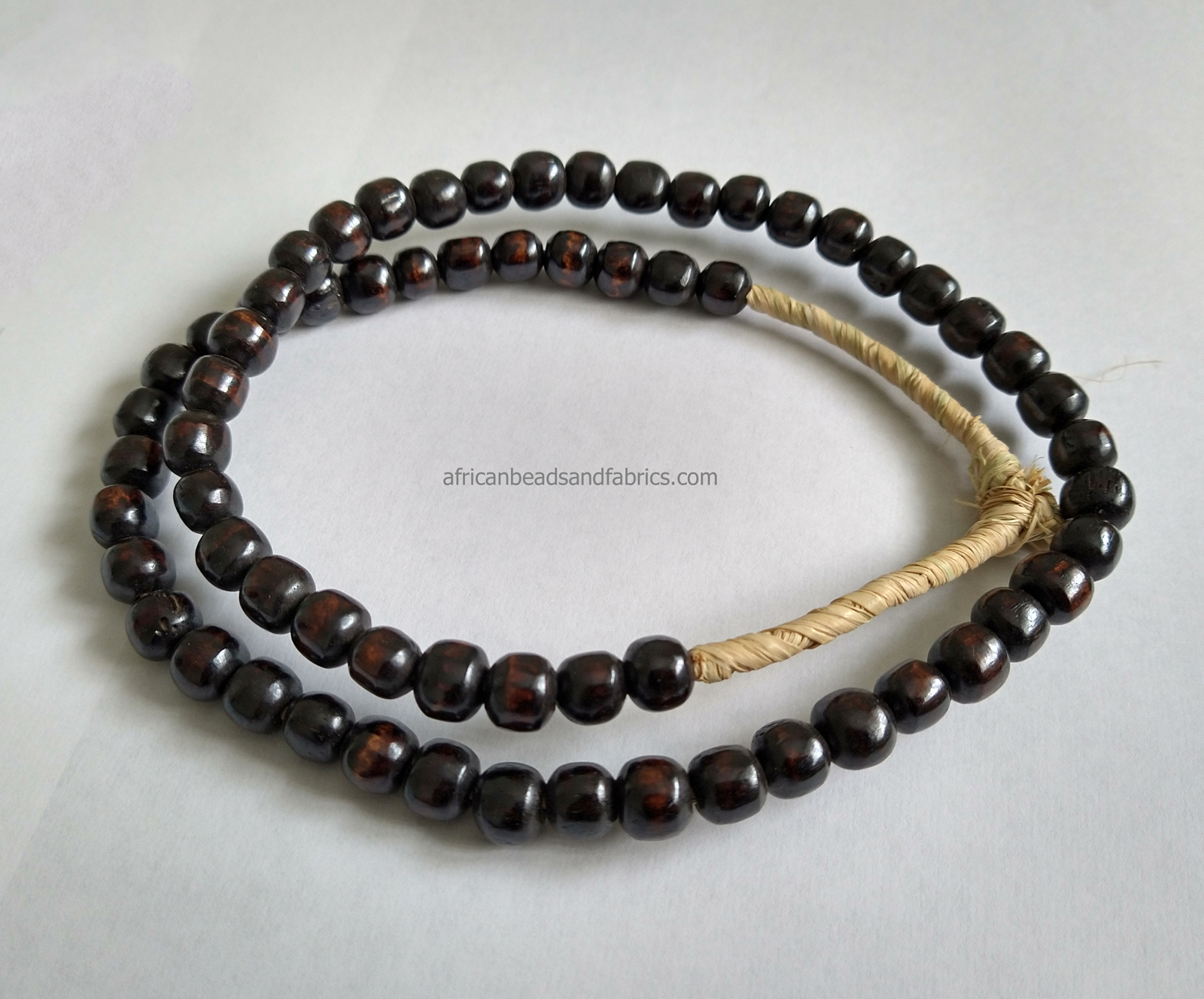 African Bone Beads Ethnic Kenyan Craft, 9-10mm, Round, Handmade Black ...