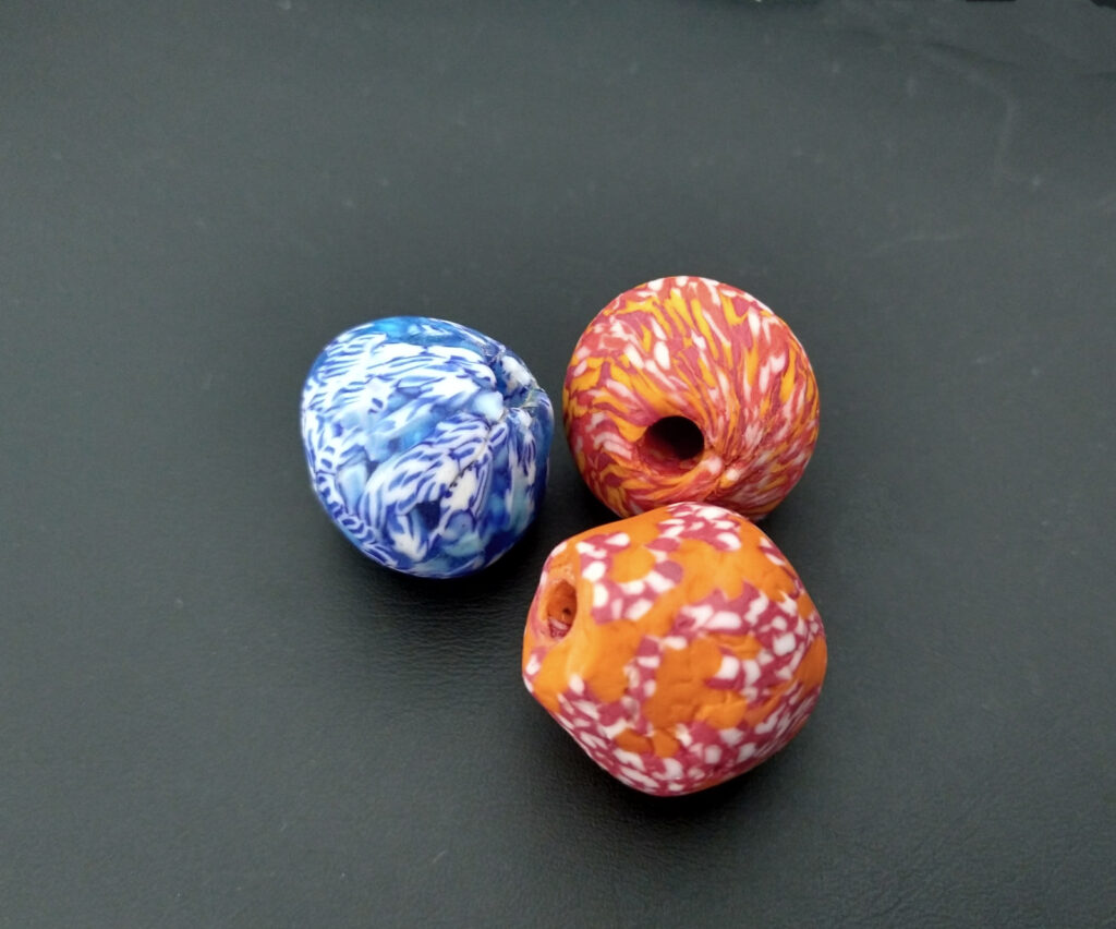 Large Bicone African Refashioned Glass Beads 25mm Handmade Focal Beads ...