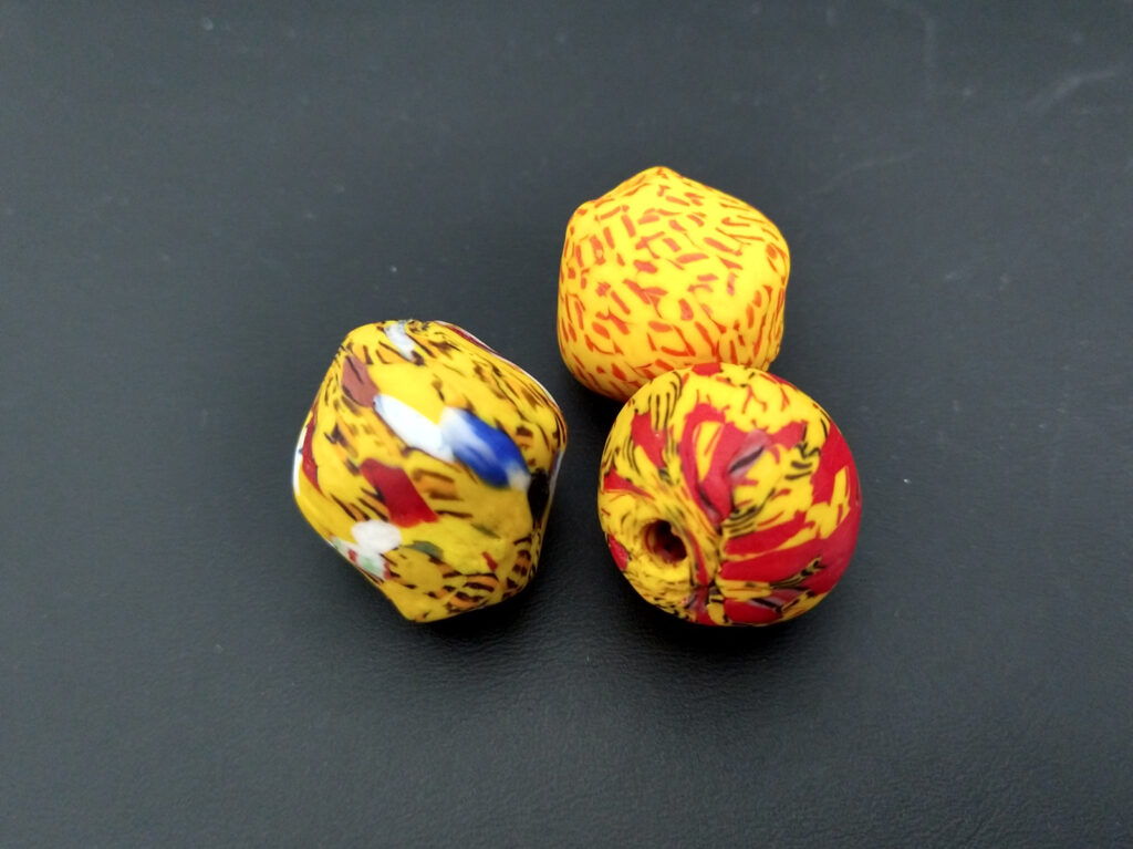 Large Bicone African Refashioned Glass Beads 25mm Handmade Focal Beads ...